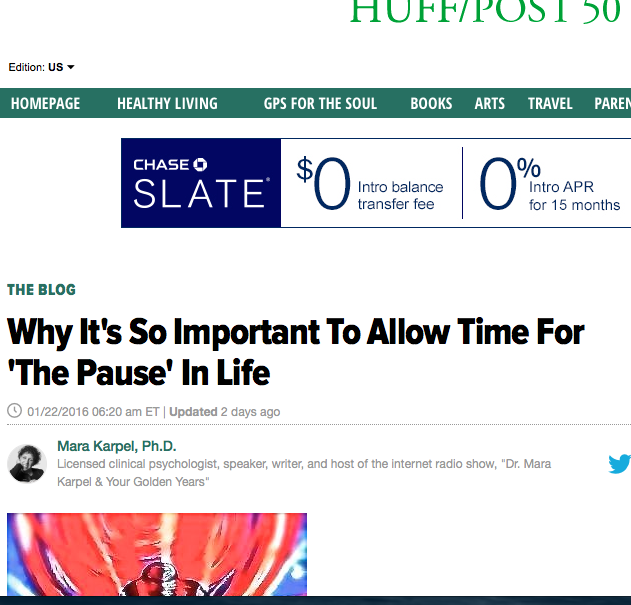 Huffington Post (Jan. 22, 2016): Why It's So Important to Allow Time ...